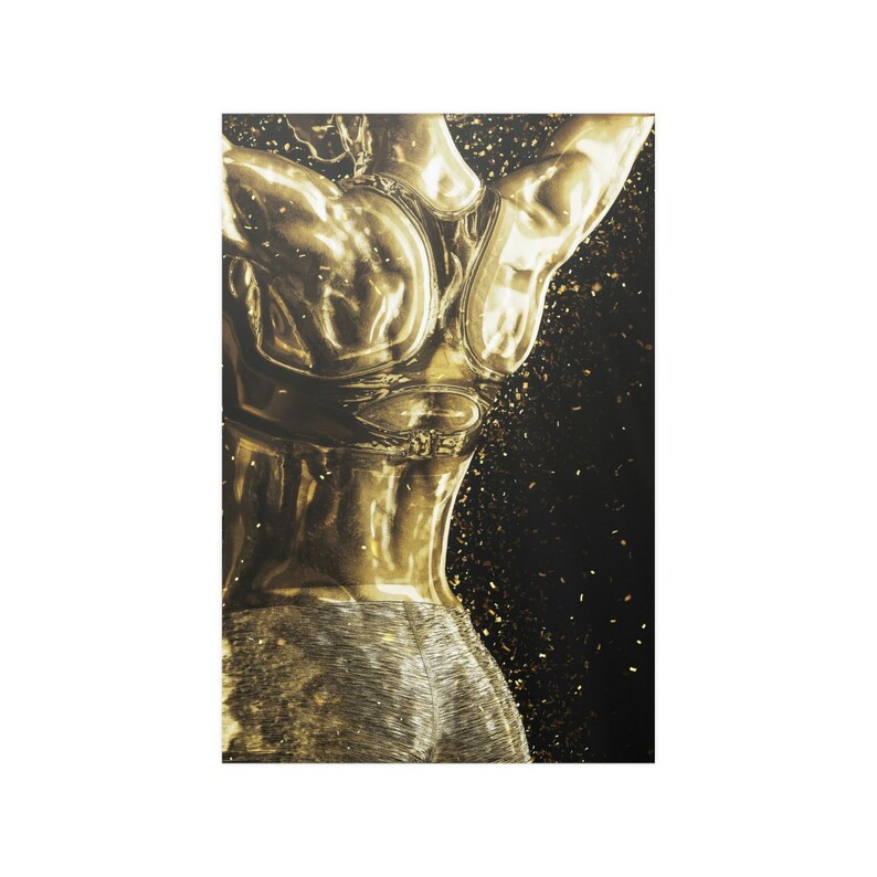 Bodybuilding Female Golden Statue Sports Posters, Gym Posters, Fitness ...