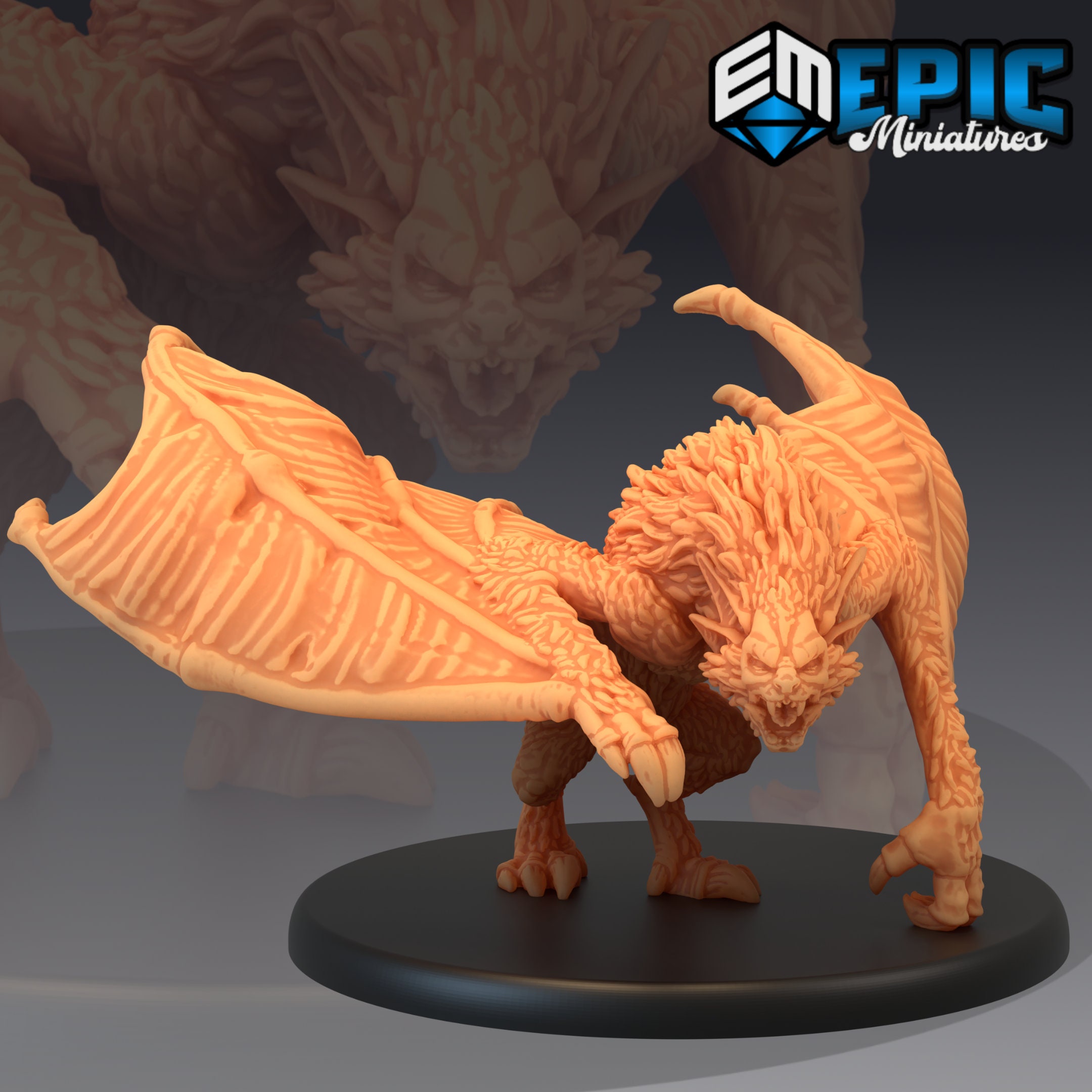 Dire Bat - Epic Miniatures | Large | D&D | Giant Bat, Evil, Vampire ...