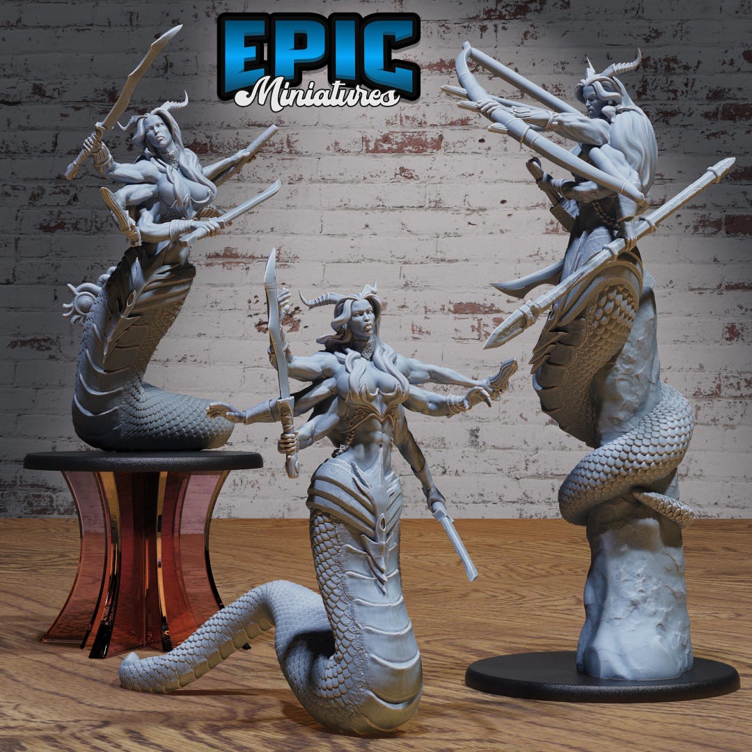 Naga Death Envoy - Epic Miniatures | #102 - Serpents Rage - Etsy