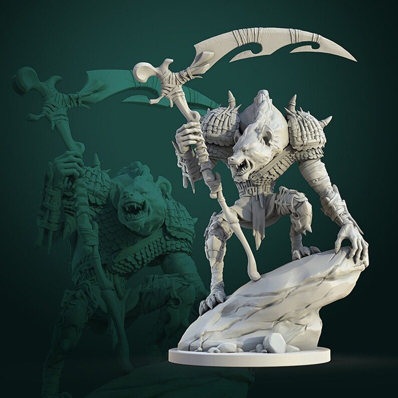 Mezg the Gnoll Commander - White Werewolf Tavern | Miniatures | Gnoll ...