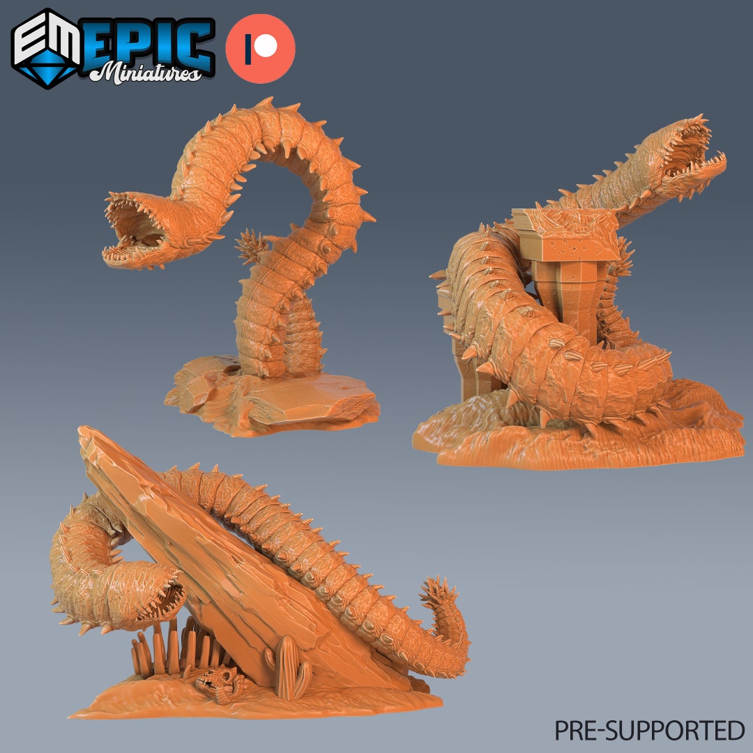 Adult Purple Worm - Epic Miniatures | #55 Secret Minds - Etsy