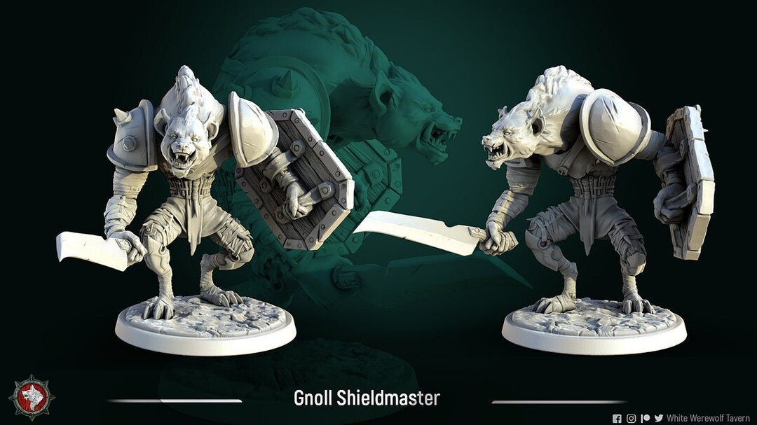 Gnolls White Werewolf Tavern Miniatures Gnoll, Morning Star, Sword ...