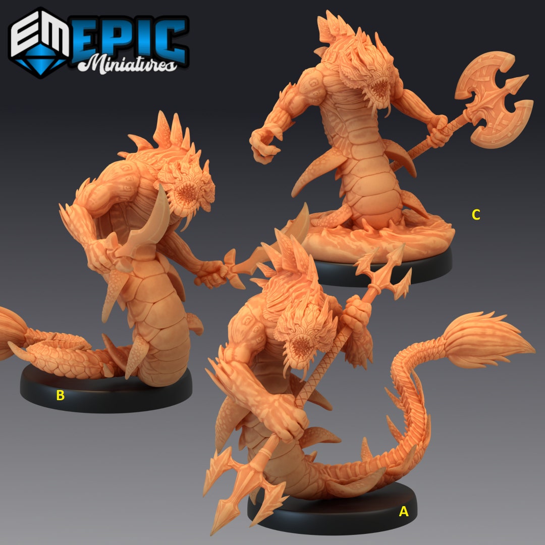 Ocean Naga Series - Epic Miniatures | Medium | Beast, Masculine - Etsy