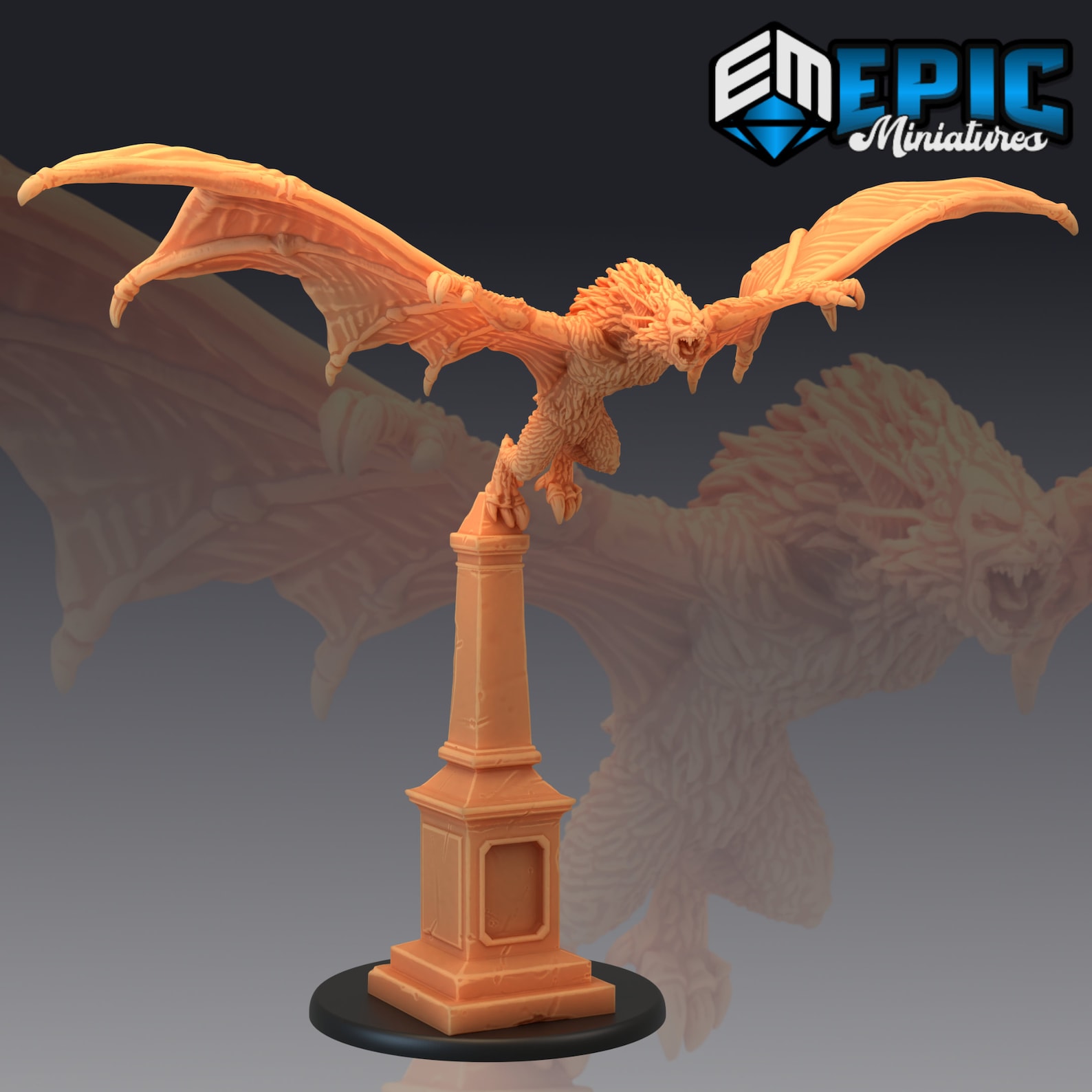 Dire Bat - Epic Miniatures | Large | D&D | Giant Bat, Evil, Vampire ...