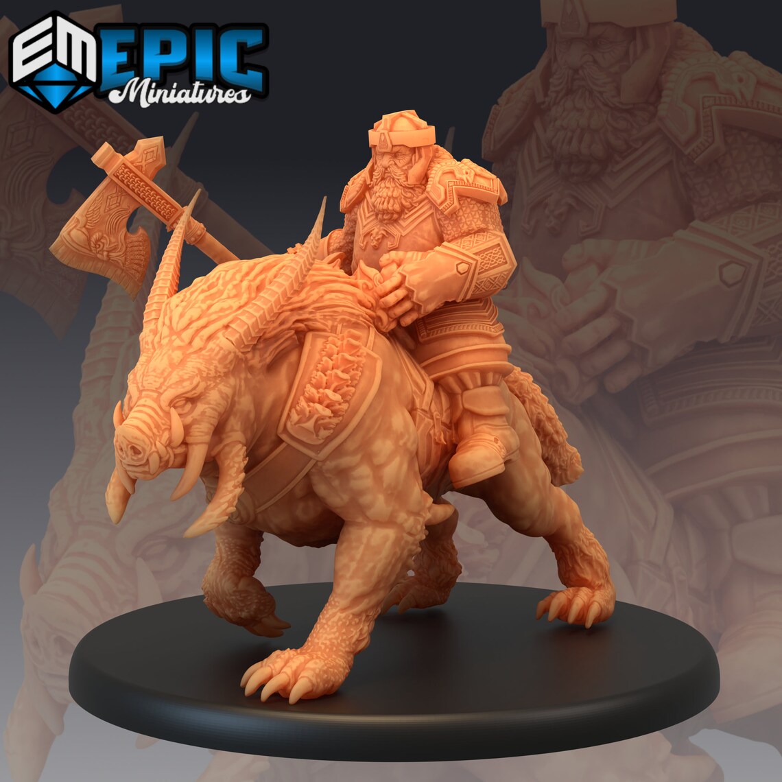 Arctic Boar and Mount - Epic Miniatures | Boar Mount | Dwarven | Dwarf ...