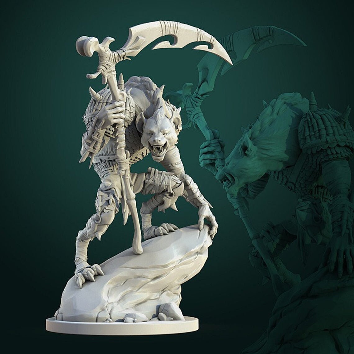 Mezg the Gnoll Commander - White Werewolf Tavern | Miniatures | Gnoll ...