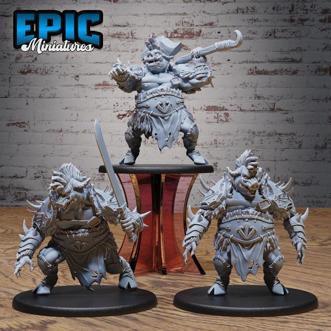 Boar Folk Outlaw - Epic Miniatures | #86 Bandit Camp - Etsy