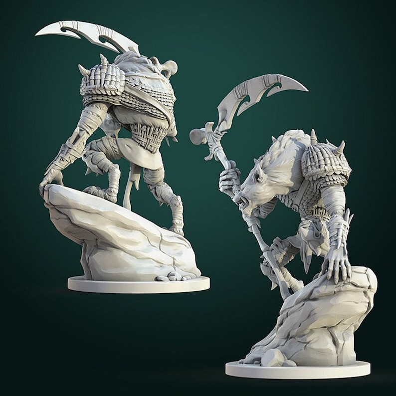 Mezg the Gnoll Commander - White Werewolf Tavern | Miniatures | Gnoll ...