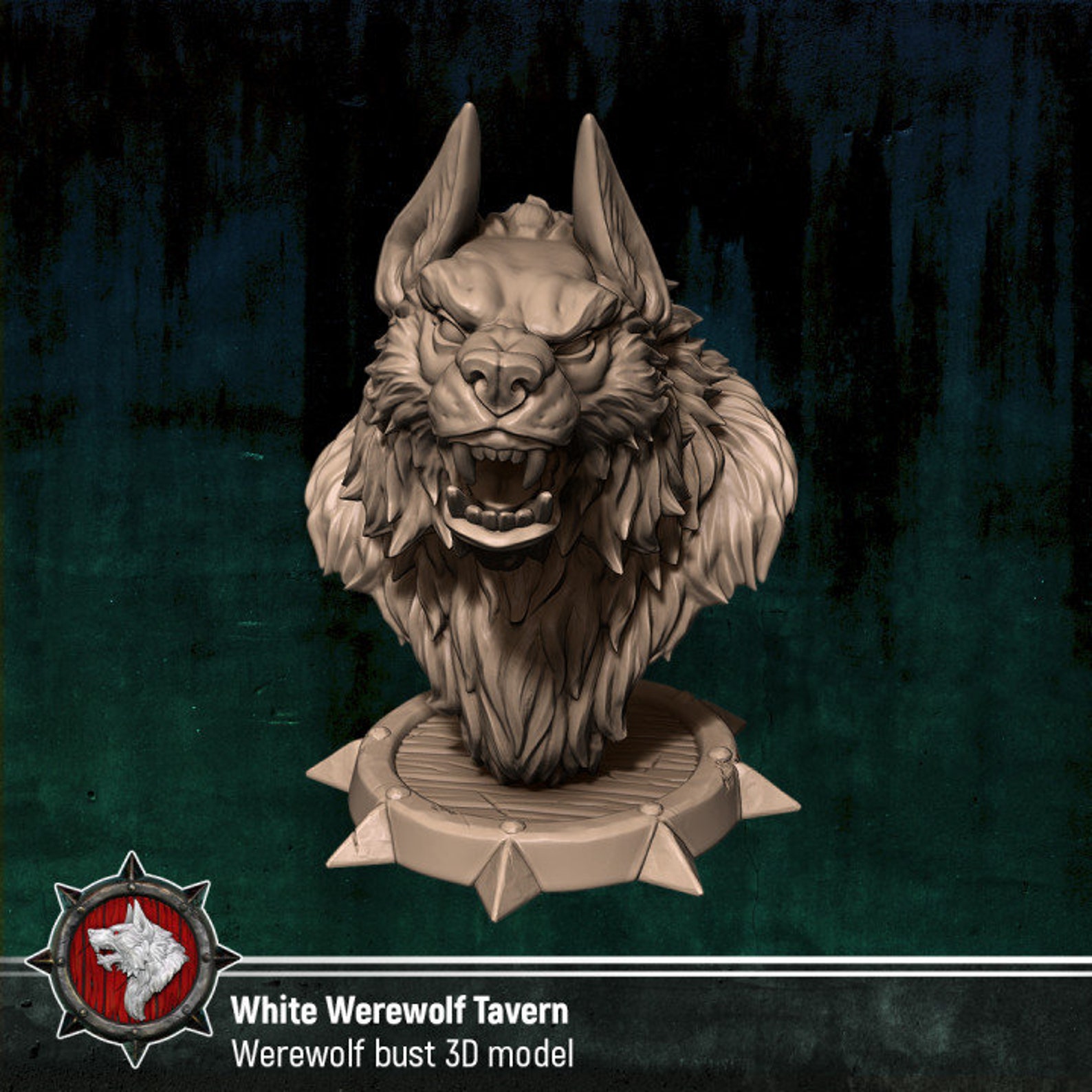 Werewolf Bust White Werewolf Tavern Humanoids Display - Etsy