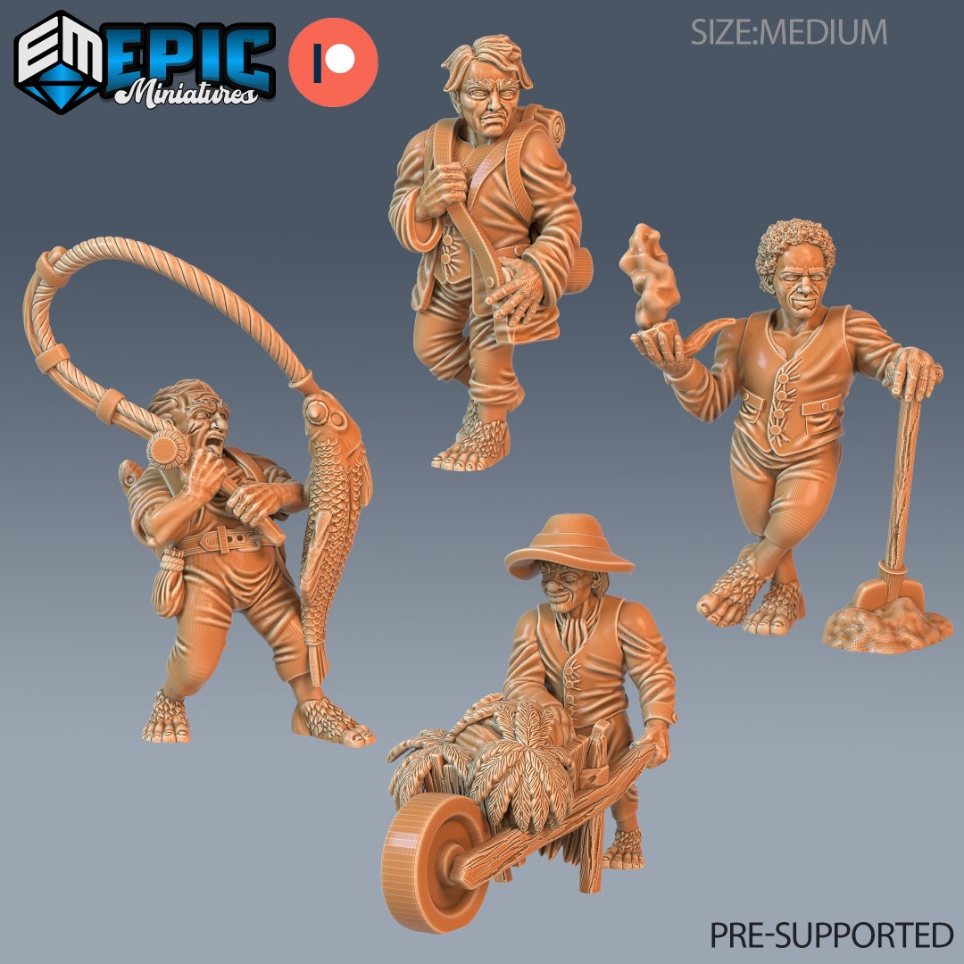 Halfling Villager - Epic Miniatures | #65 Little Folk - Etsy