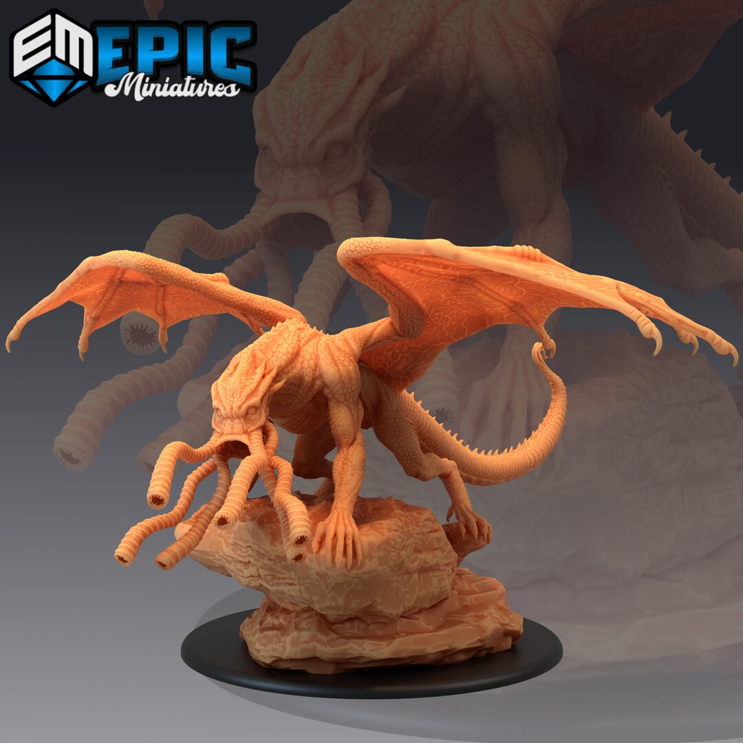 Brain Devourer Dragon - Epic Miniatures | Gargantuan | Dragon - Etsy