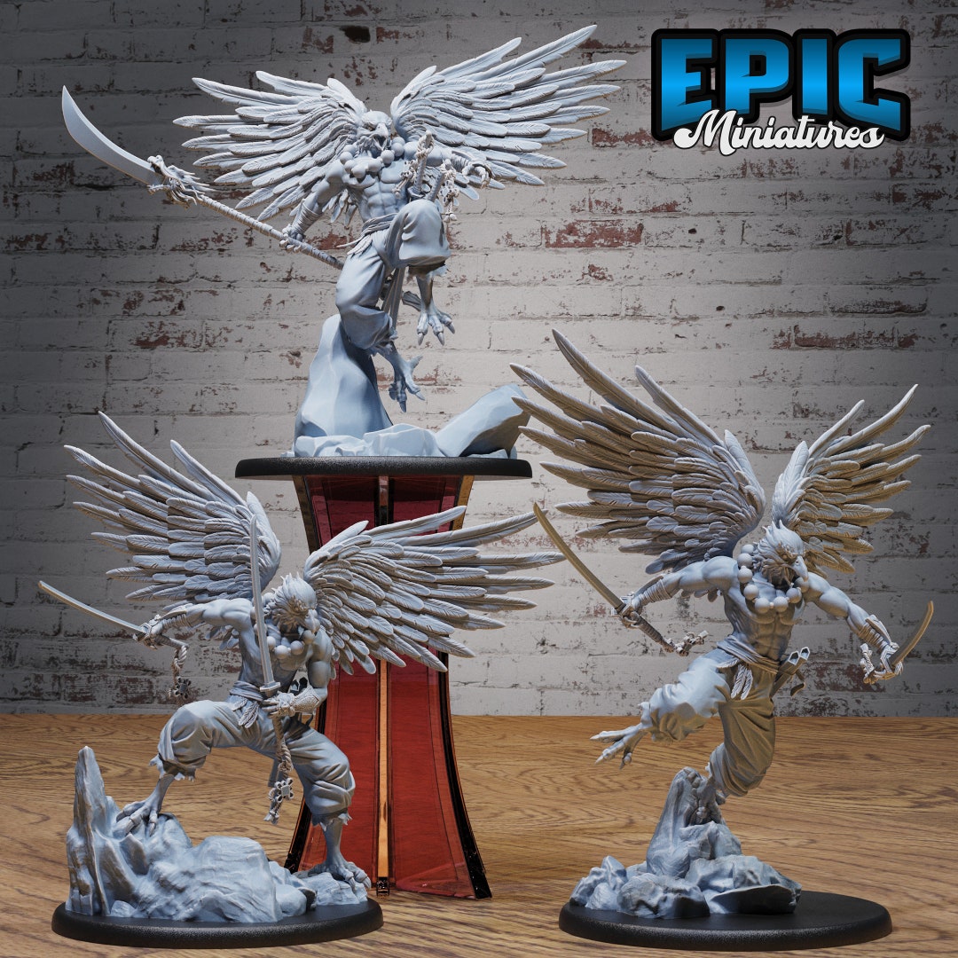 Tengu Bird Folk Lord - Epic Miniatures | #88 Oni Nightmare - Etsy