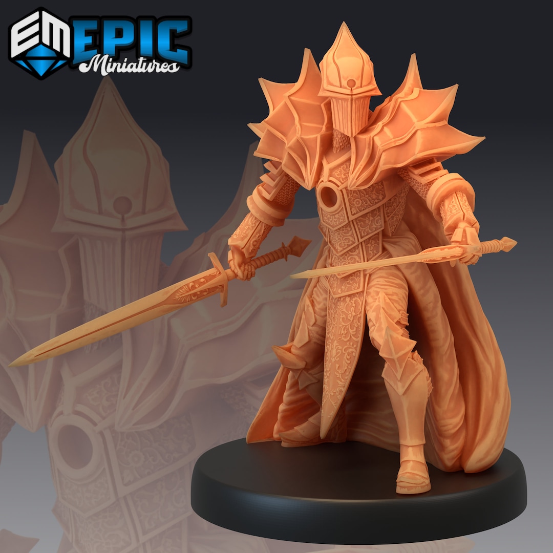 Dark Knight Fighting - Epic Miniatures | Human, Knight, Sword - Etsy