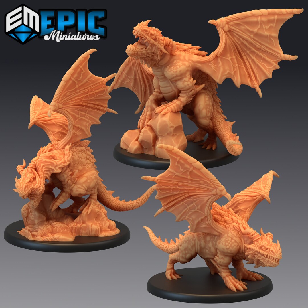 Cave Dragon - Epic Miniatures | Large | Dragon - Etsy