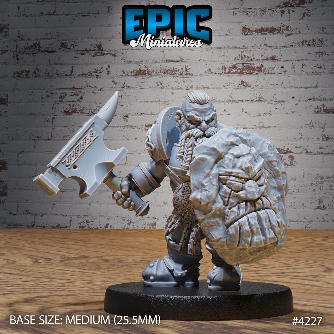 Champion Dwarf - Epic Miniatures | #97 Dwarf Mountain - Etsy