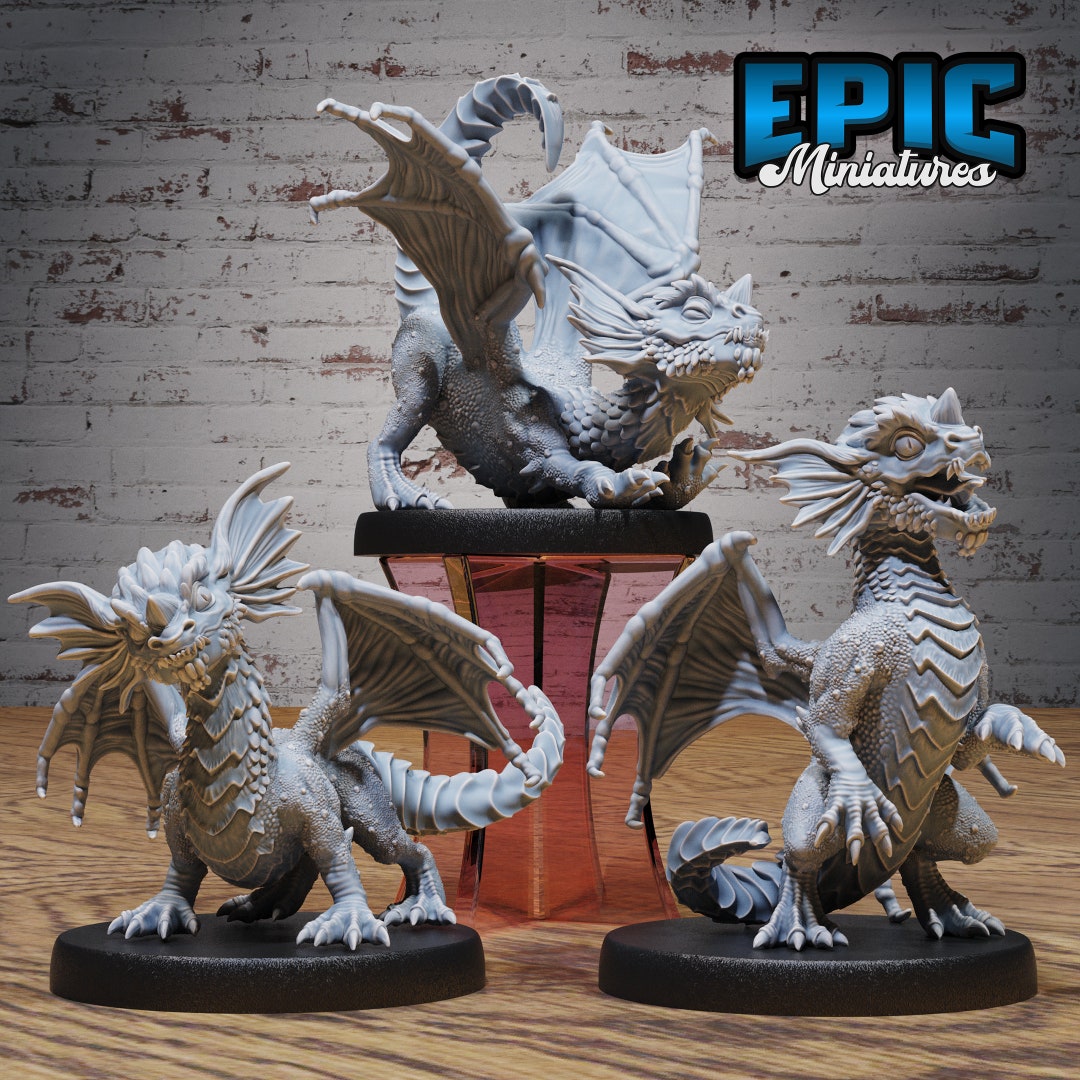 Blue Dragon Wyrmling Series - Epic Miniatures | #96 Bone Dry Desert - Etsy