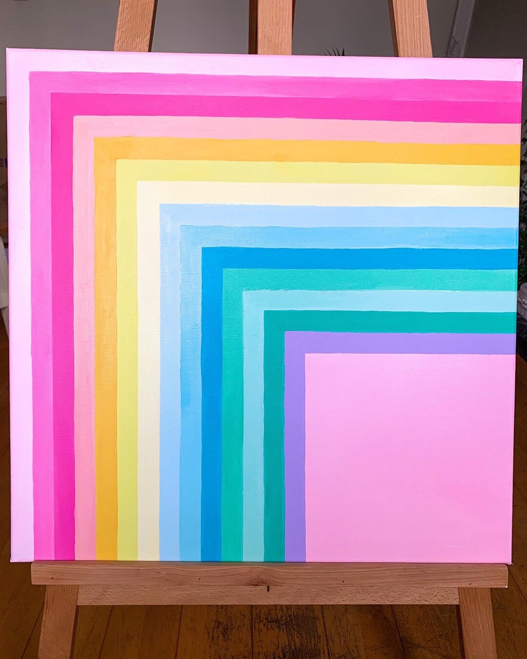 Rainbow Block Painting - Etsy