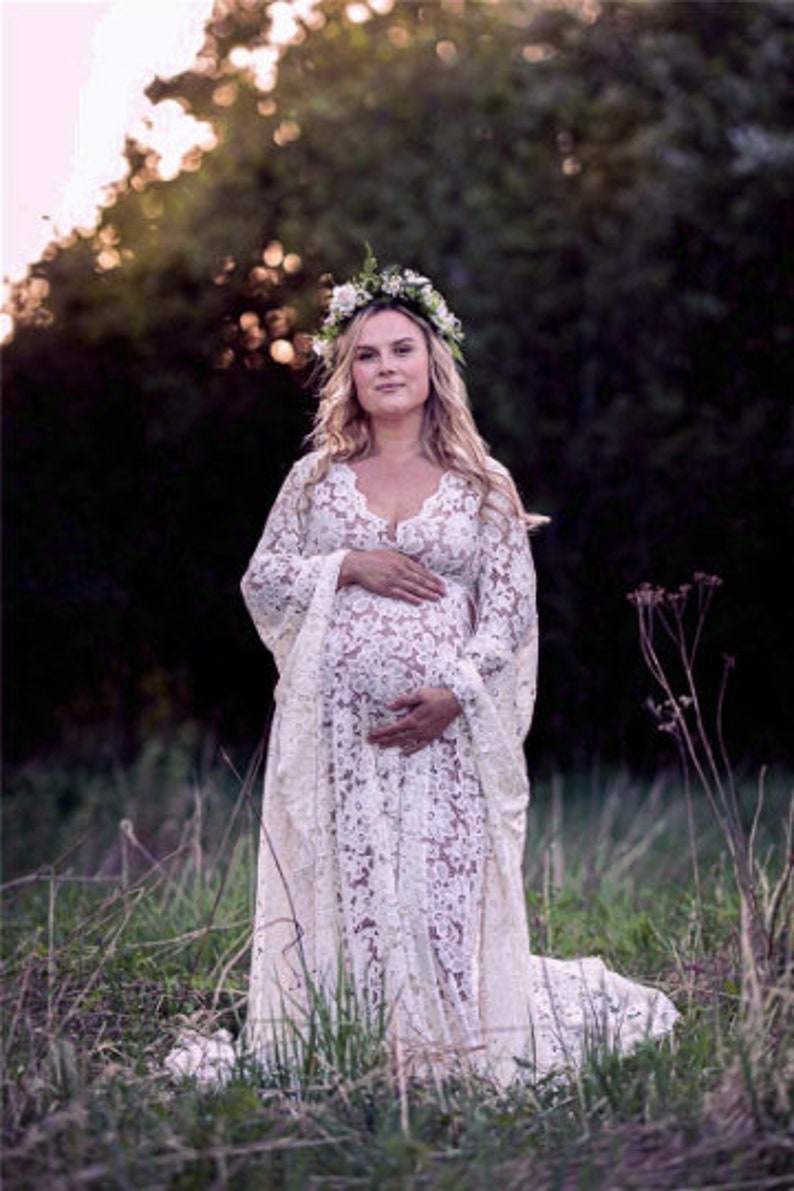 2021 Boho Style Lace Maternity Dress for Photography - Etsy