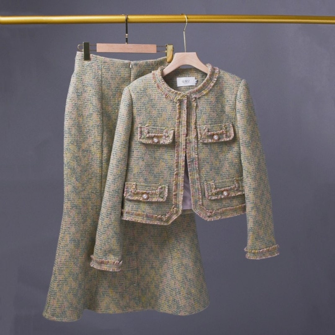 Fall Winter Sweet Luxury Tweed Women's All-match Jacket - Etsy