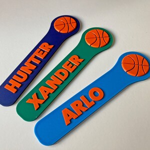 Personalised Basketball Bookmark Add Your Name, Choose Your Colour ...