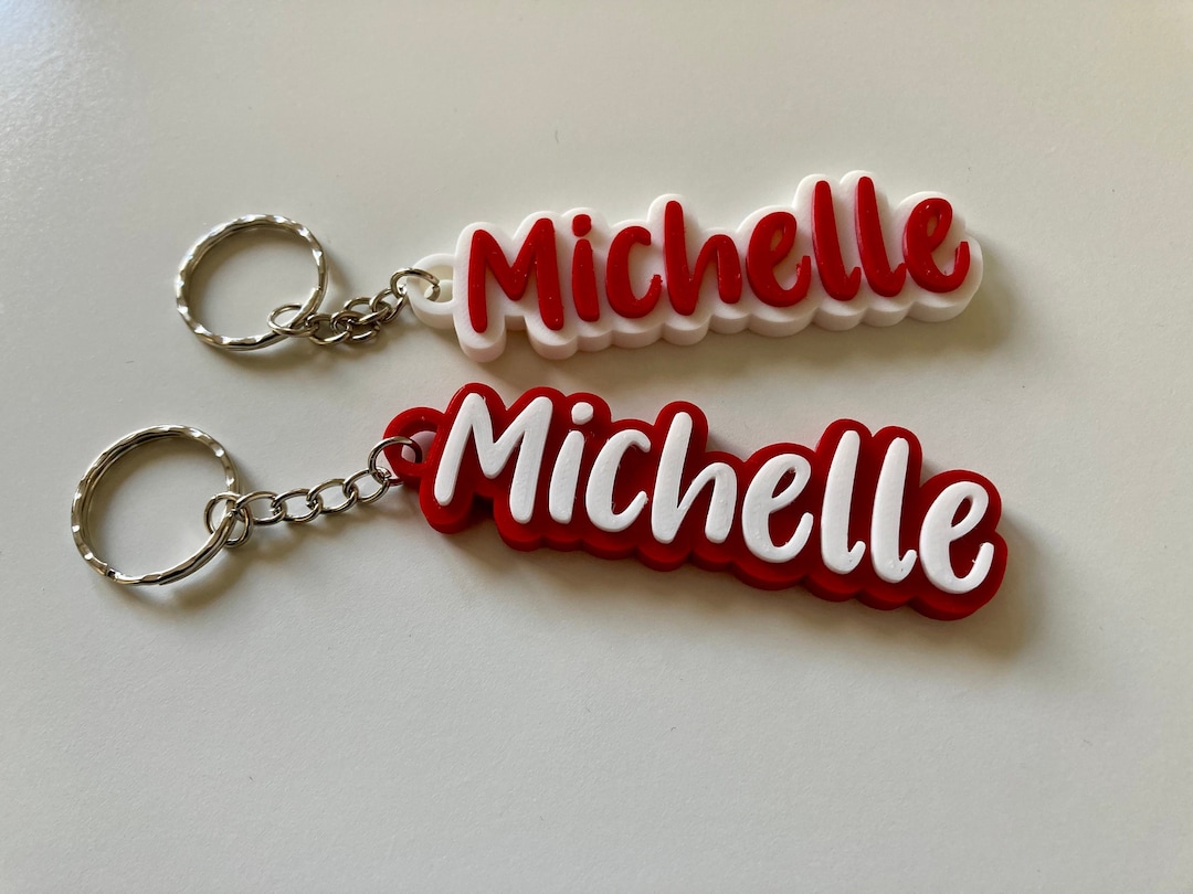 Personalised Cool Chunky 3d Printed Keychain Keyring – cool Font Style ...