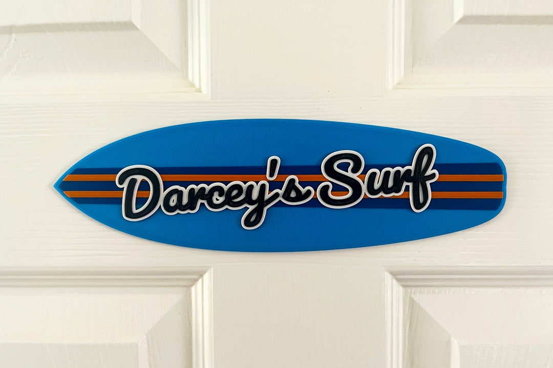 Personalised Surf Board Door Plaque Sign add You Name - Etsy
