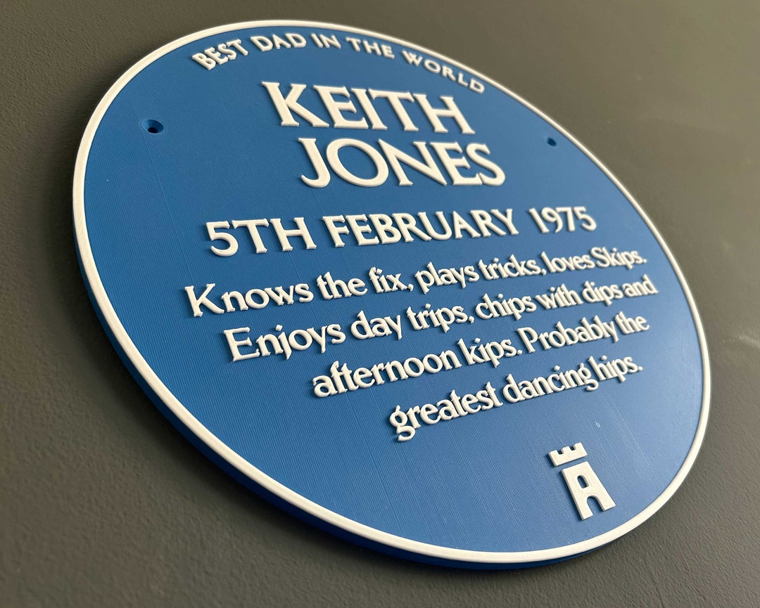 Personalised XXL Blue Plaque: Custom 3D Printed Gift, Huge 300mm! - Etsy UK