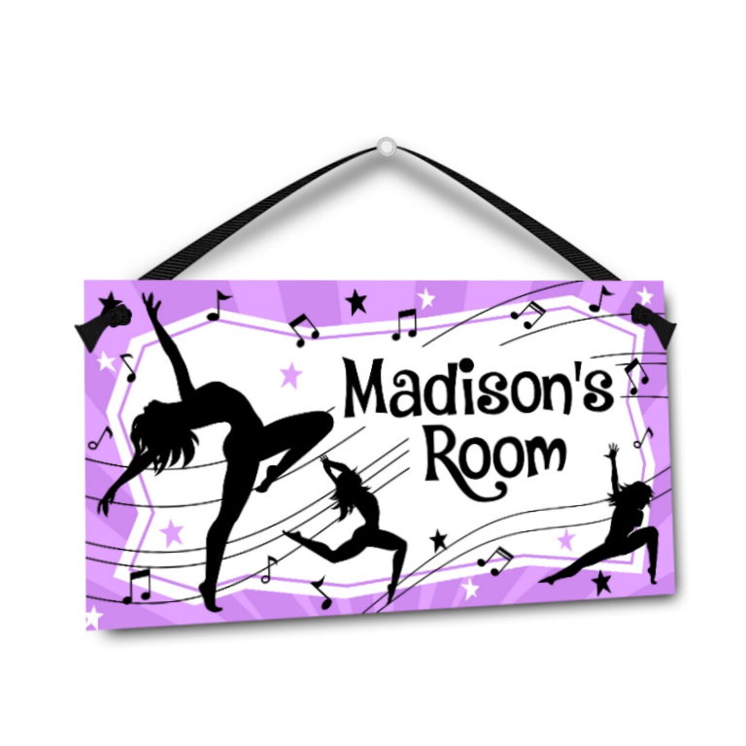 Dance Girls Modern Dance Door Sign Art Print Kids - Etsy