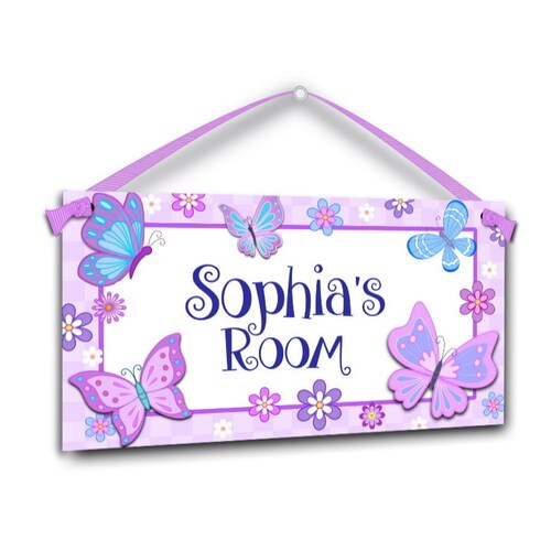 Boho Girls Name Room Door Sign - Etsy