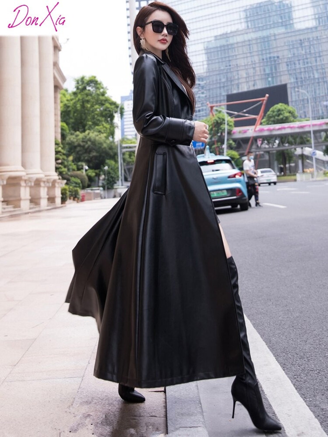 Damen Mantel / Maxi Röcke und ausgestellt Leder Regenmäntel | Etsy