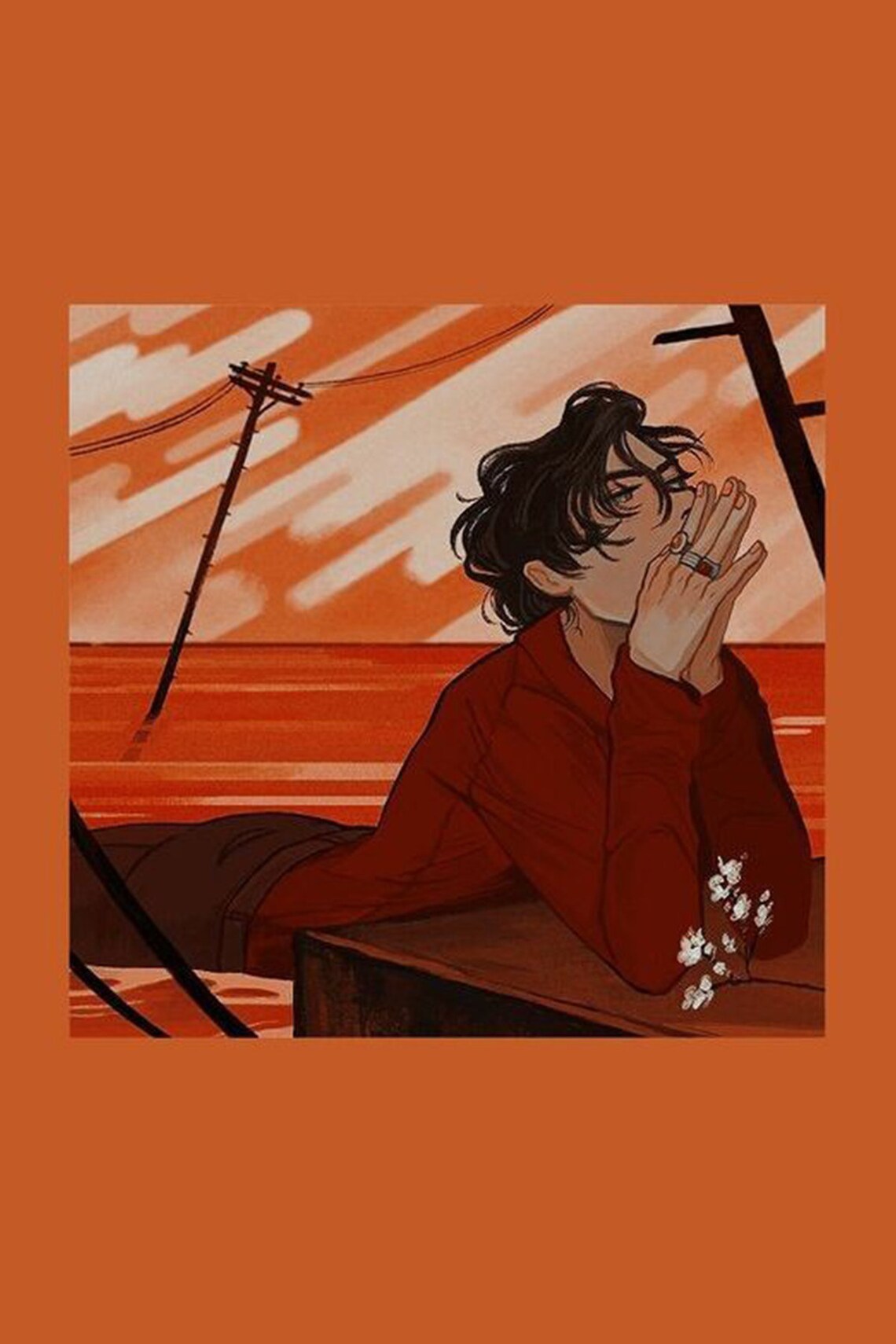 Boho Rust Orange Wall Collage Kit digital Download 124pcs | Etsy