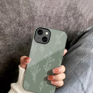 Simple Line Drawing Flowers Case for iPhone 15 14 13 12 11 Pro Max Case ...