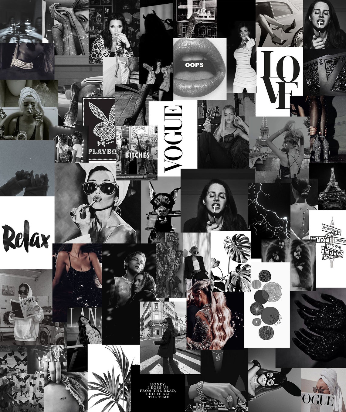 Black and White Wall Collage Kit digital Download Set of - Etsy Canada