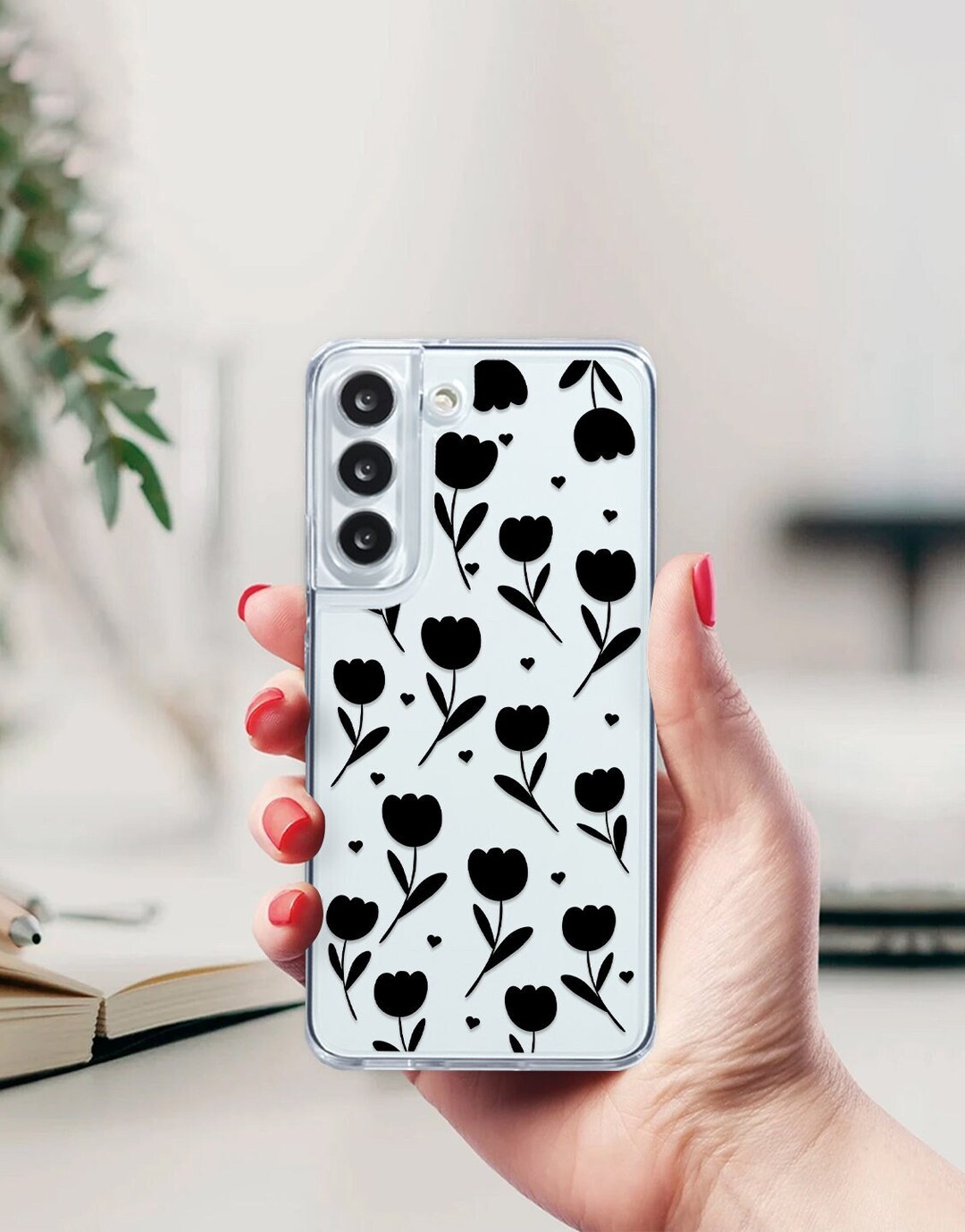 Y2K Black Heart Phone Case for Samsung Galaxy S24 S23 S22 S21 S20 FE ...