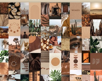 Brown Aesthetic Wall Collage Kit 100 Pcs Room Decor - Etsy