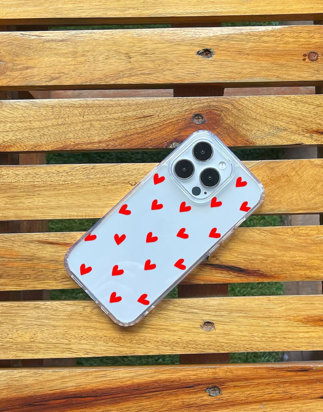 Cute Love Heart Phone Case for iPhone 15 14 13 12 11 Pro Max Red Heart ...