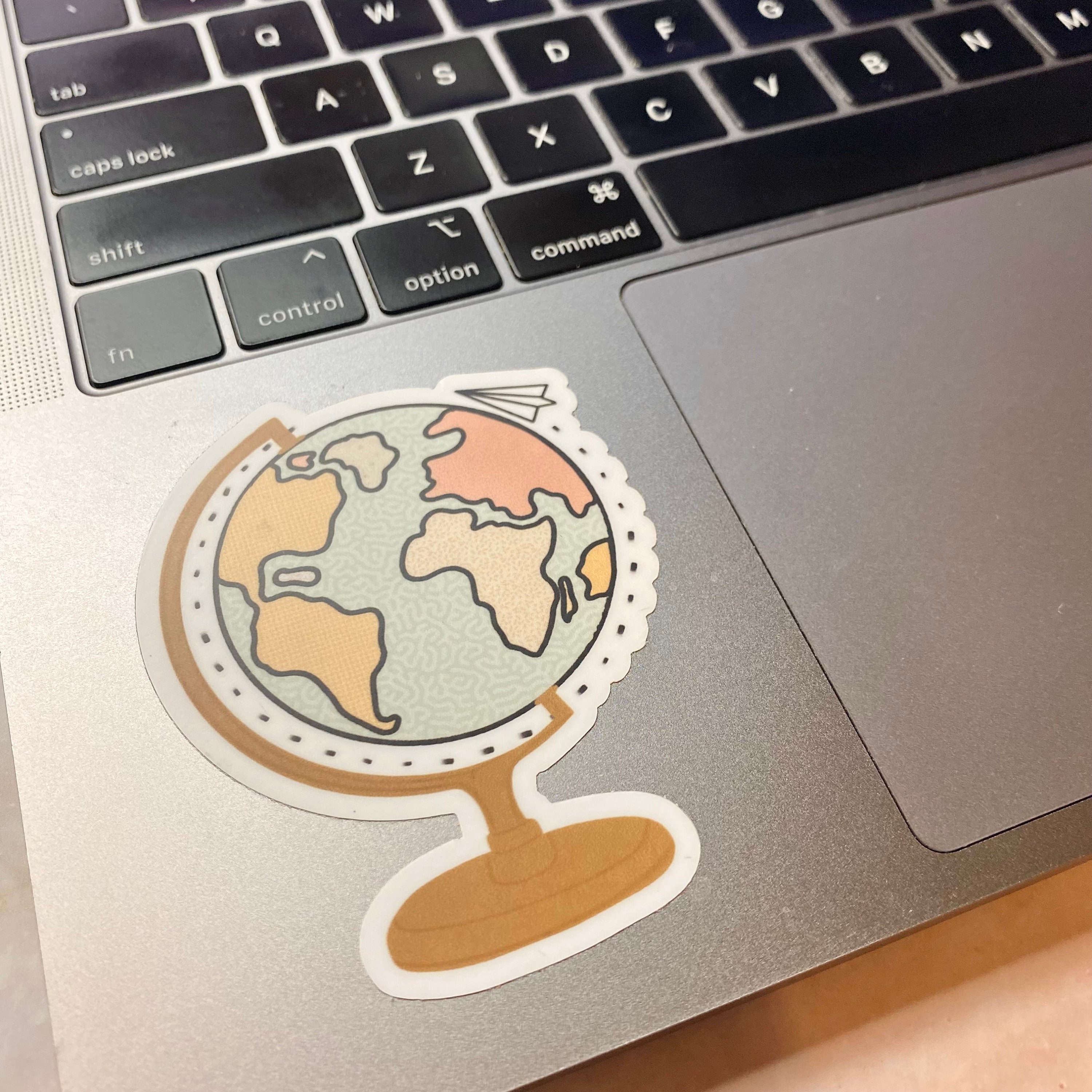 Doodle Globe Vinyl Sticker - Etsy