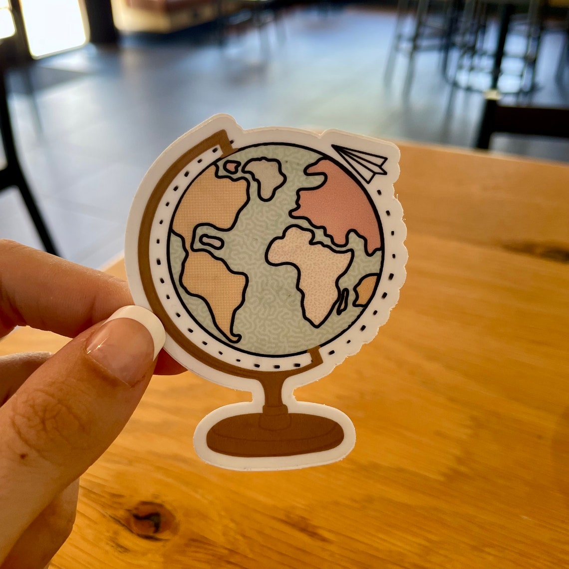 Doodle Globe Vinyl Sticker - Etsy