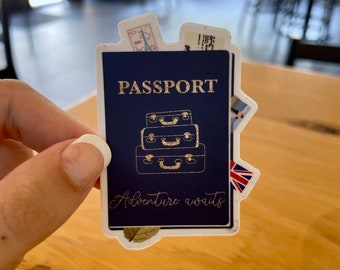 25/50 Vinyl Clear Passport Stamp Stickers, Die Cut Decal Set ...