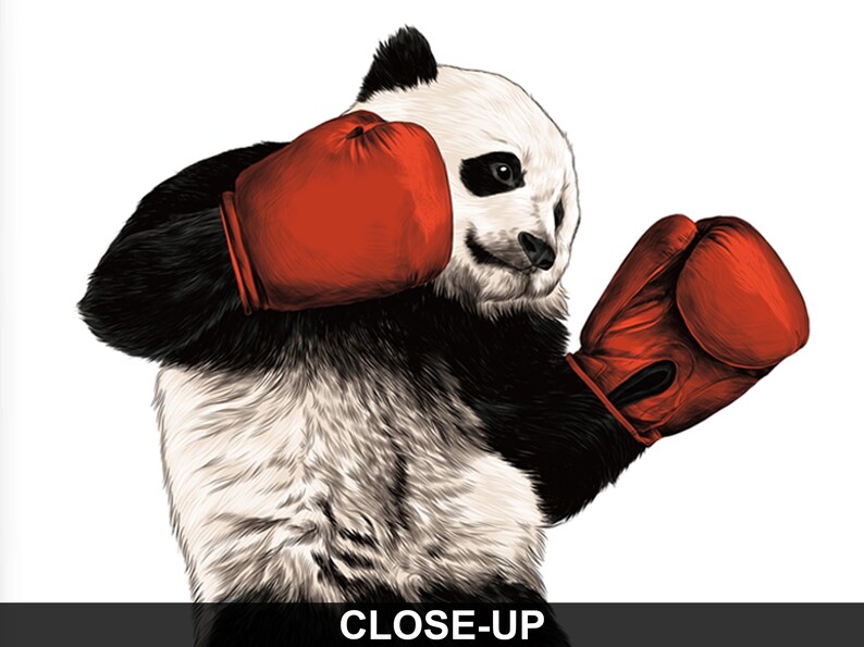 Boxing Print Panda Boxer Sport Poster Gift Custom Boxing Print - Etsy