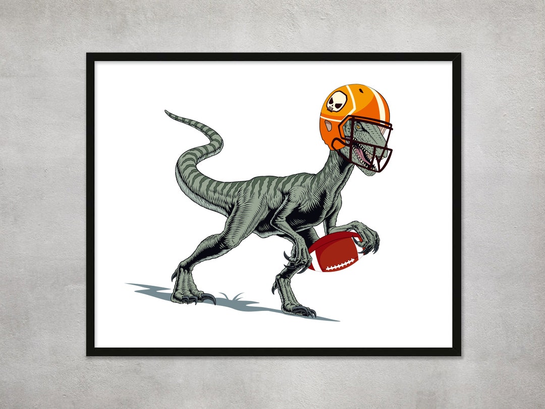 Sport Theme Gift Dinosaur Playing Football Print Custom NFL Print USA ...