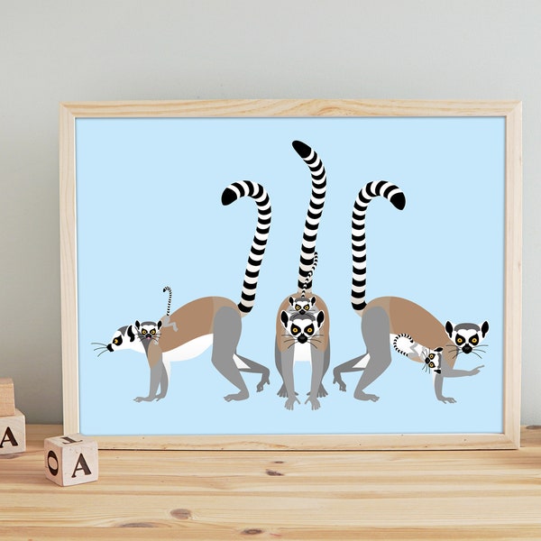 Lemur Print - Etsy