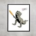Gift for Baseball Lover: Custom Dinosaur Playing Baseball Print ...