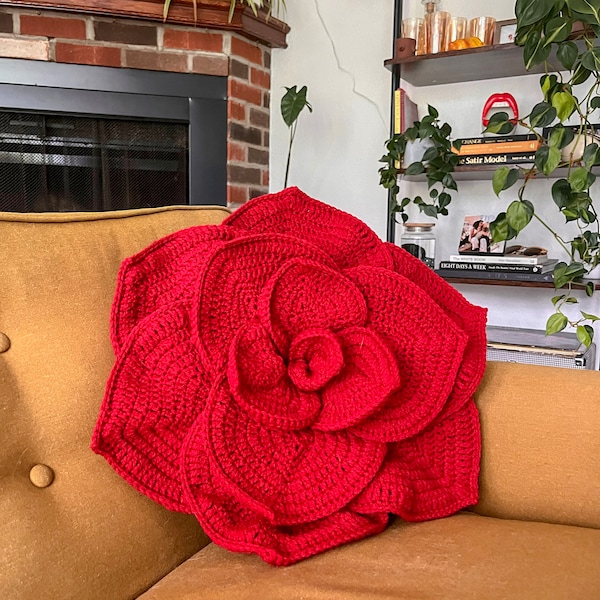 Rose Pillow - Etsy