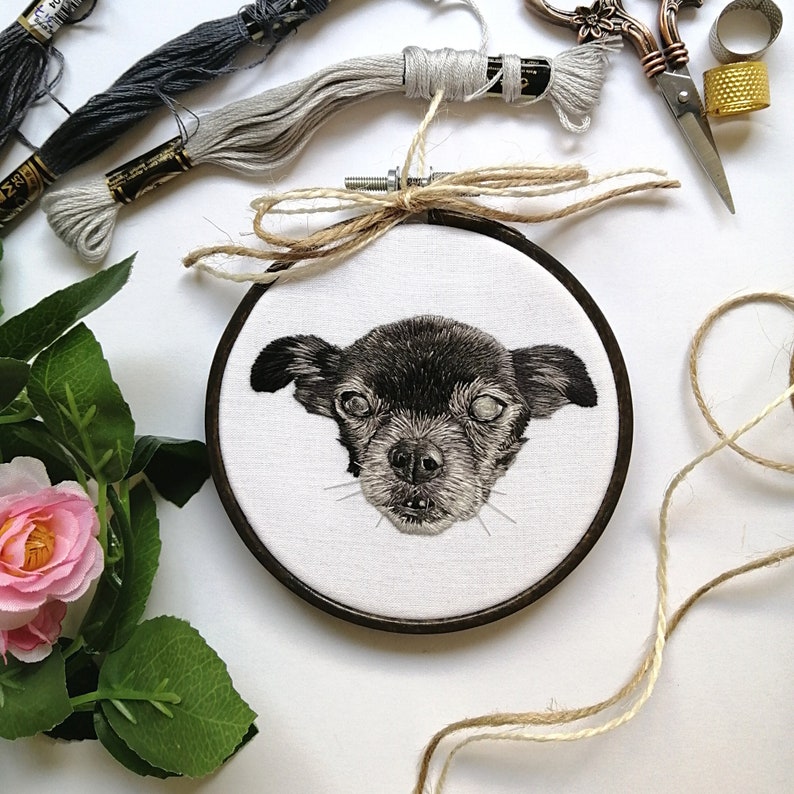Custom Embroidered Dog Portrait Dog Embroidery Custom - Etsy
