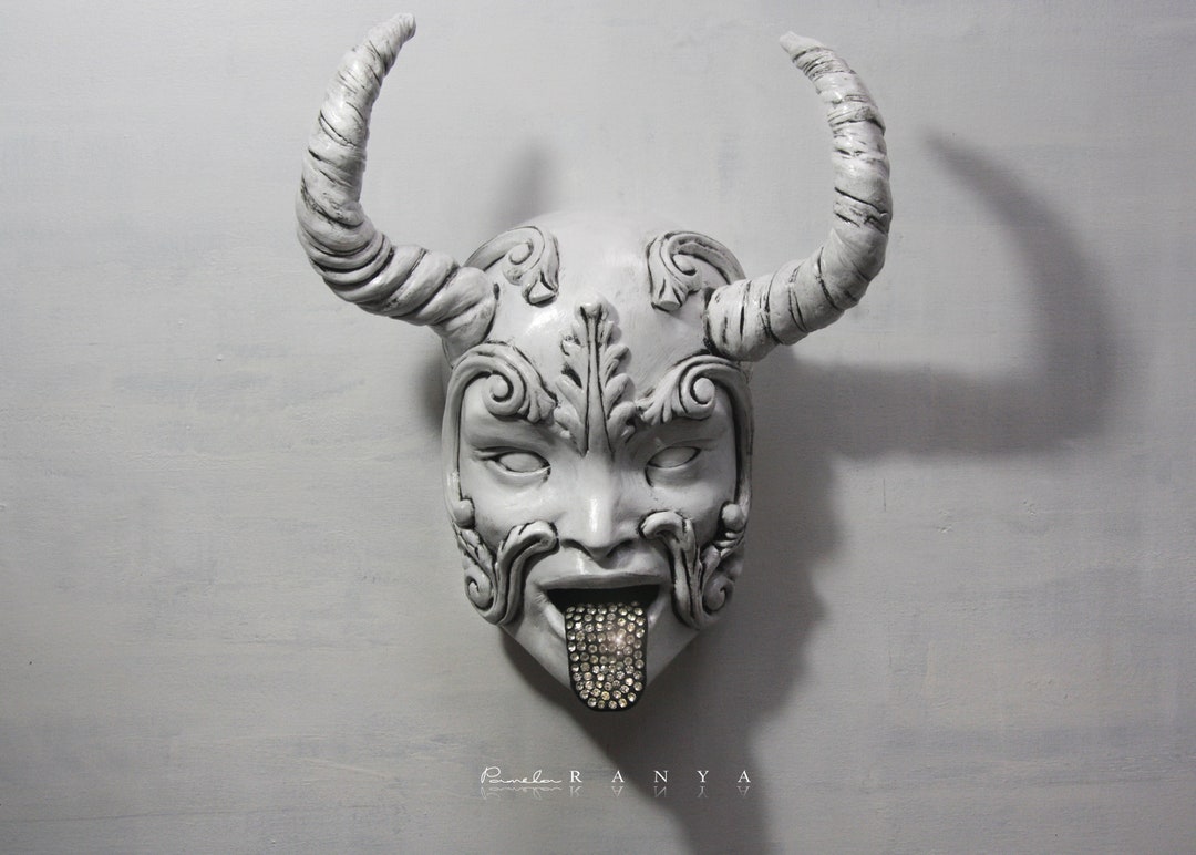 White Lilith Wall Mask Sculpture - Etsy
