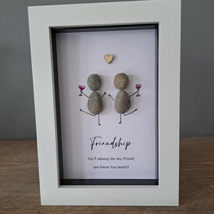 Friends Pebble People Quote Frame, Pebble Picture, Gift for Her ...