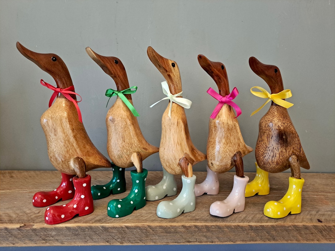 Wooden Ducks With Welly Boots, Customised Gift, Gift for Home, Garden ...