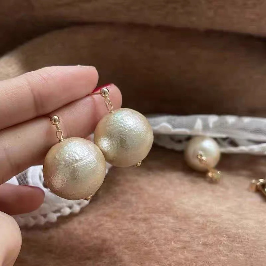 LARGE PEARL Earrings Big Pearl Earring Dangle Women Pearl Drop Earrings ...