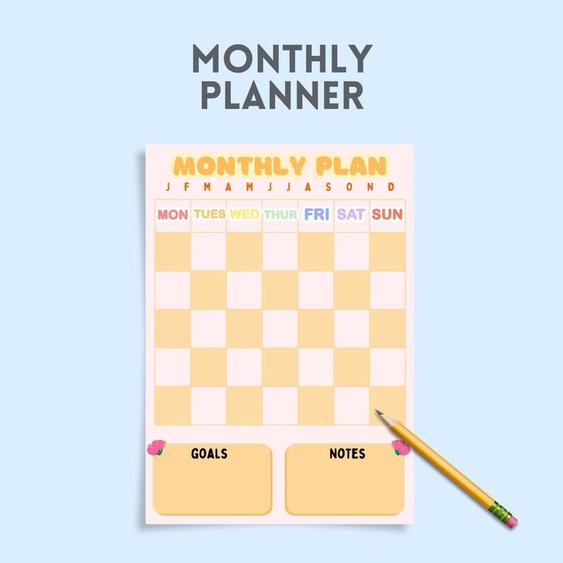 Daily, Weekly & Monthly Planner | Printable Planner Set | Fun Colourful ...